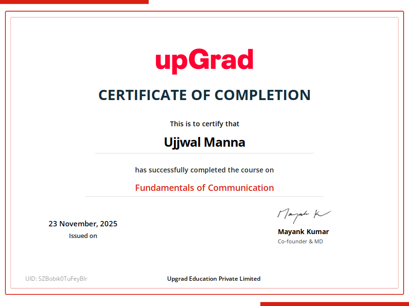UJJWAL MANNA - Centre for autonomous system Gitam | LinkedIn